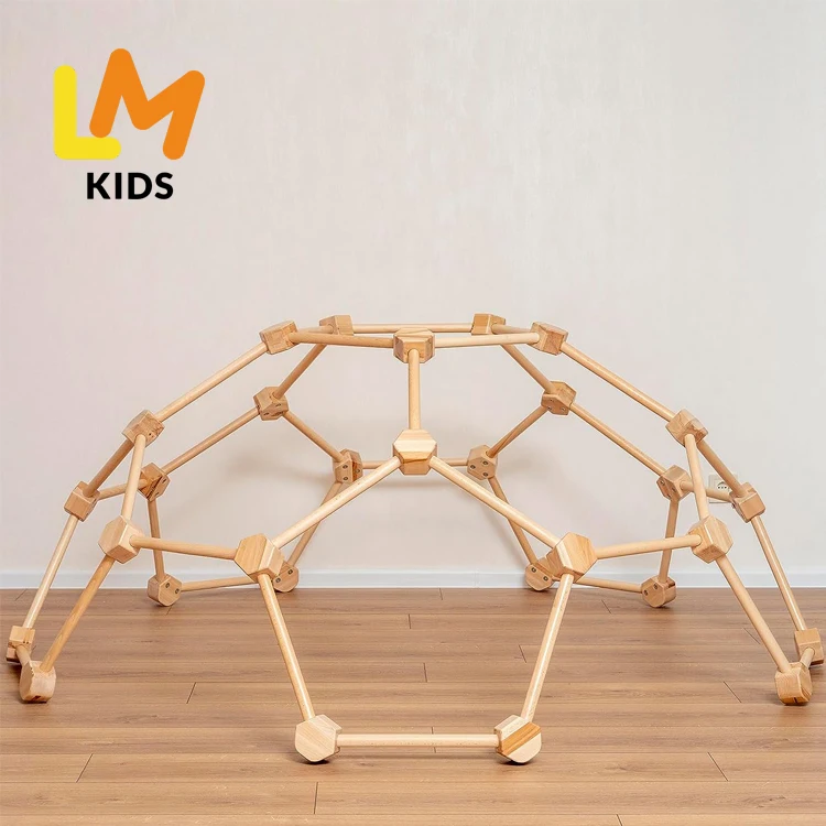LM KIDS Indoor Playground Kids Climbing Wooden Climbing Dome Little ...