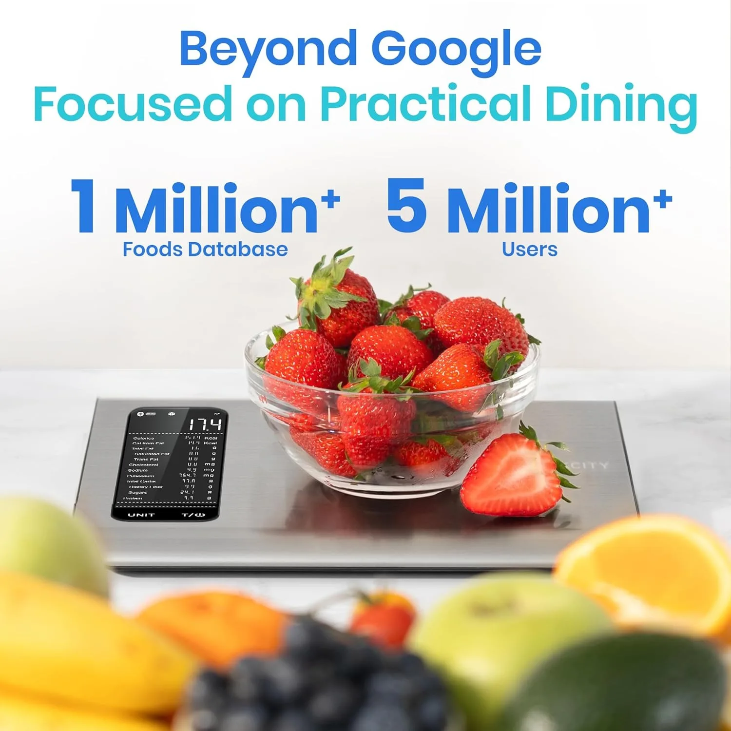 Stainless Steel Digital Kitchen Scale - 10kg/1g Precision