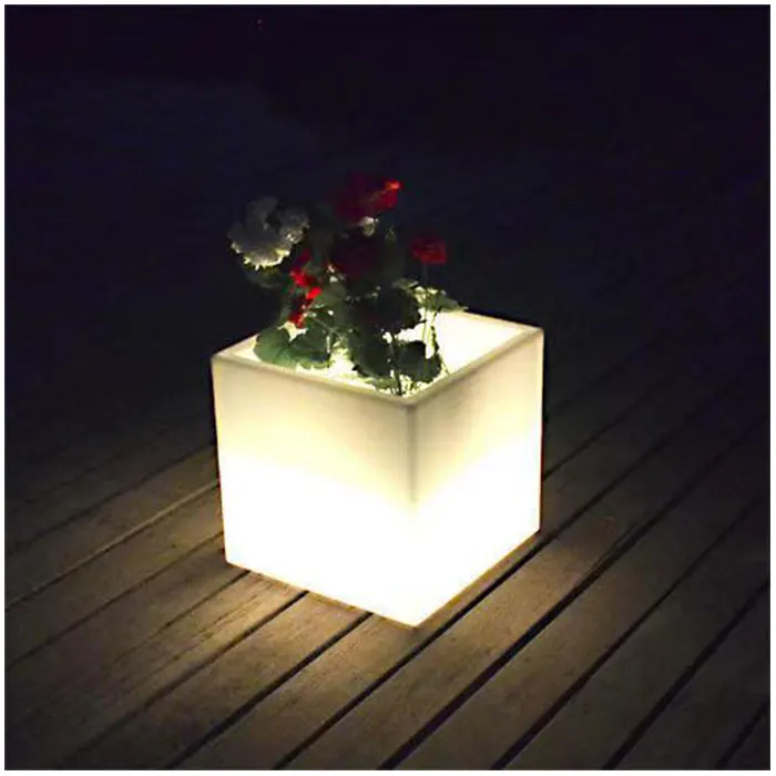 Indoor and Outdoor 16 Colors Change Luminous Square Plastic Led Garden ...