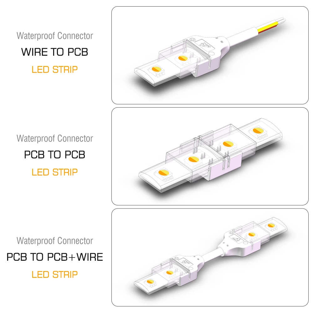 Cob Led Strip To Wire Connector Waterproof Led Adapter Connectors ...