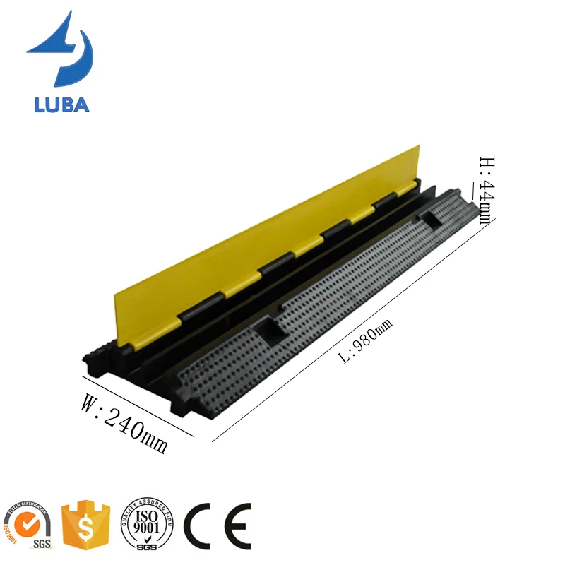 PVC Wire Cover Protector 2 Channel Cable Protection Ramp