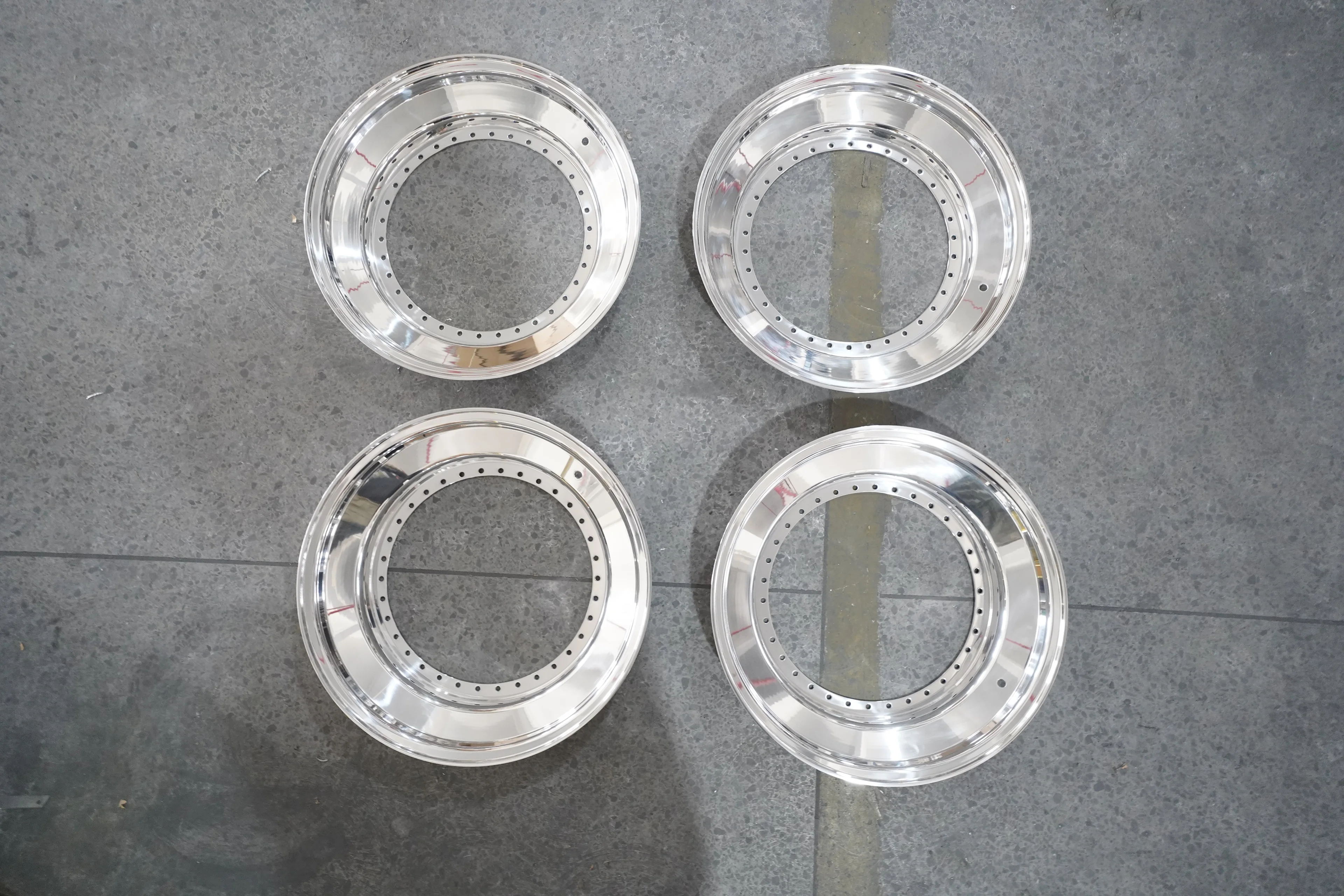 Custom 3 Piece Forged Wheel Rims 18*3 18*3.5 Slant Lip High Polish ...