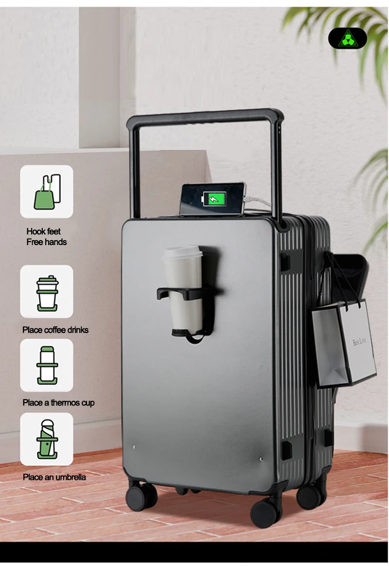 Wholesale Stylish Wide Pull bar Suitcase Lightweight Rotating Suitcase ...
