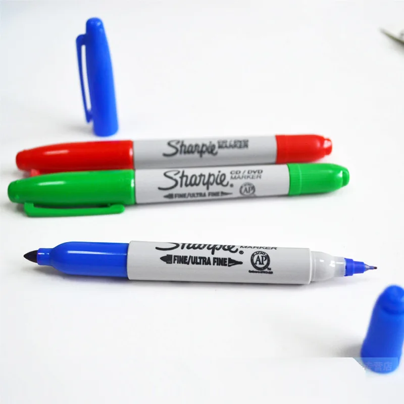 4 Colors Sharpie 32000 Fine Marker Pen Twin Tip Markers Quick Dry Ink ...