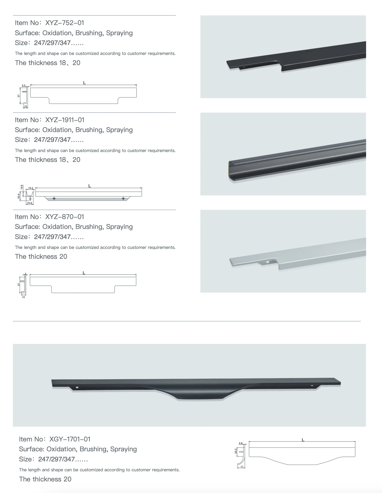 Kitchen Cabinet Hidden Handle Pull Handle Aluminium Profile Aluminum ...