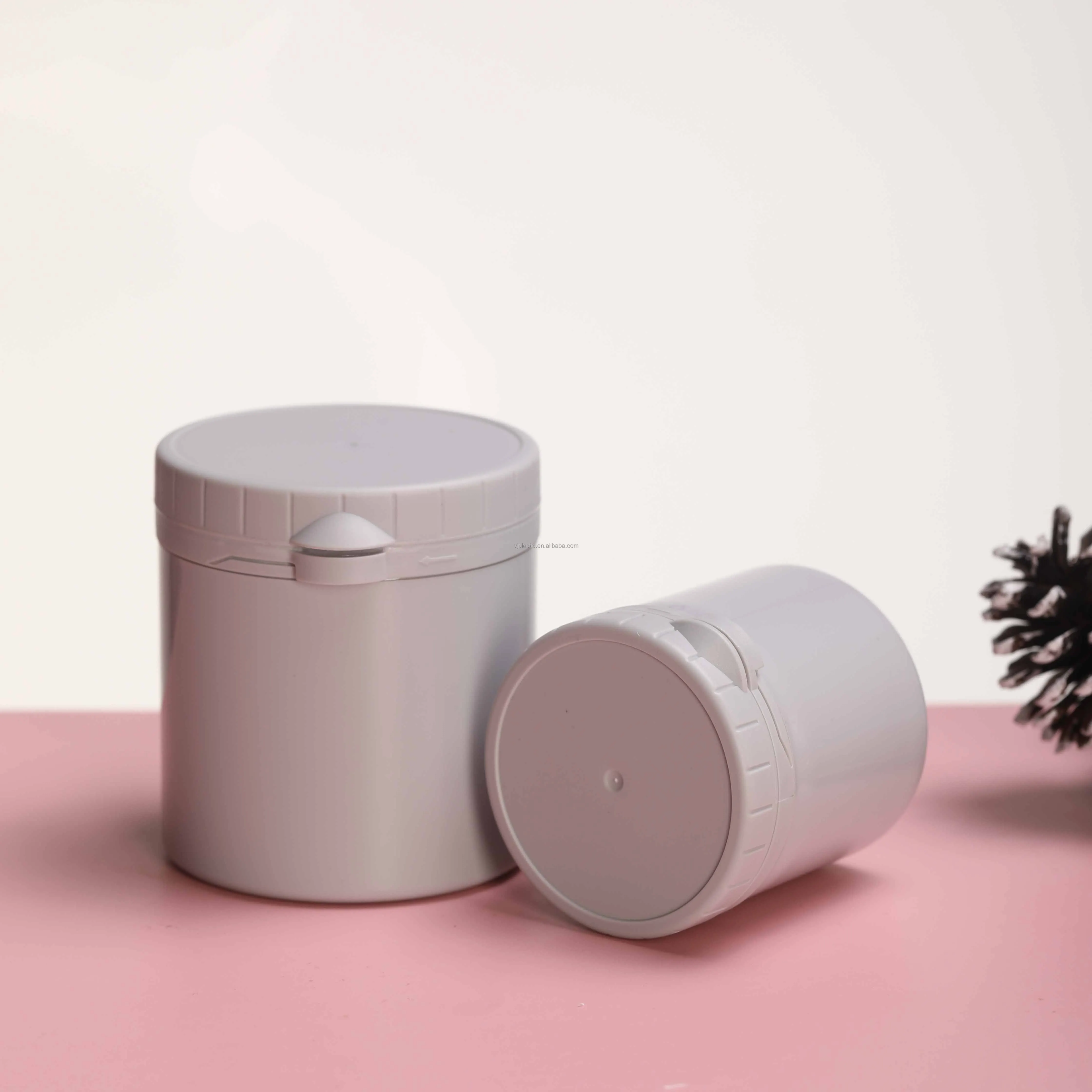 Matte Gray Plastic Jars - Durable & Leak-Proof Containers