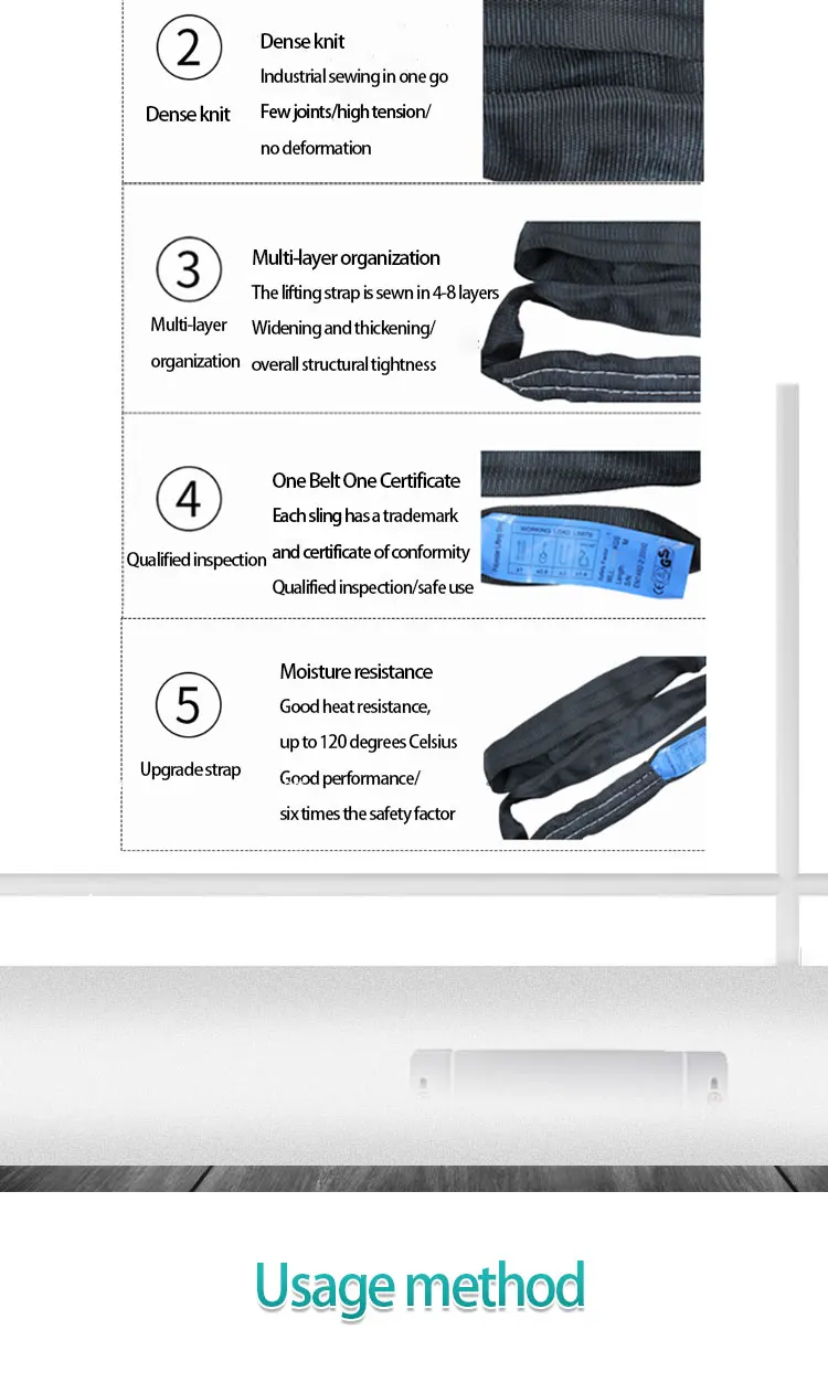 Iso9001 Cable Lifting Slings Lift Sling Belt Stage Elevator Electric ...