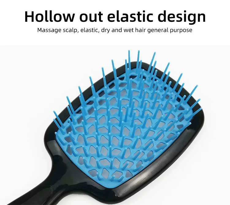 Customized Small Paddle Square Black Salon Vent Feature Plastic Handle Magic Hair Brush - Buy ...