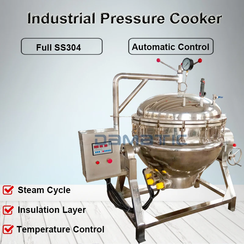 Gas Electric Heating Chicken Meat Bone Broth Canning Soup Potato Stew Cooker Pressure Jacketed ...