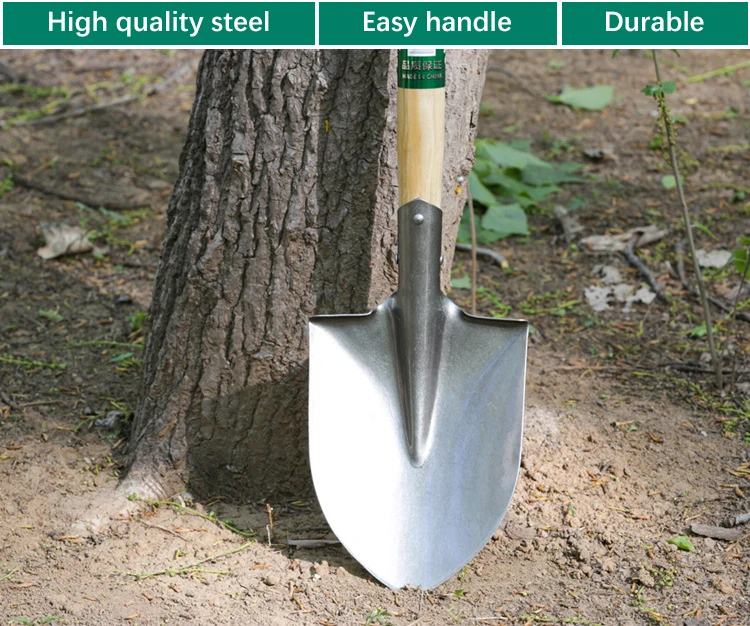 Agricultural Tools Construction Shovels With Wood Handle - Buy Digging ...