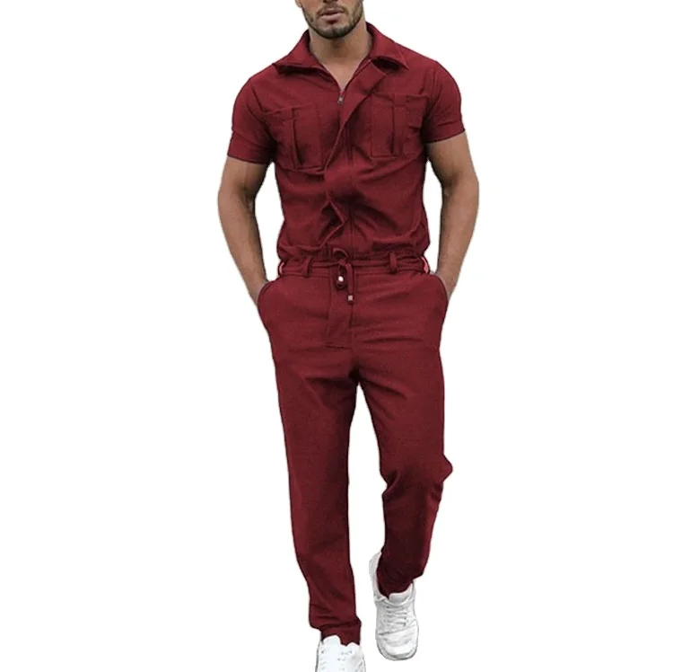 Men's One-piece Woven Tooling Suit With Zipper Access Control ...