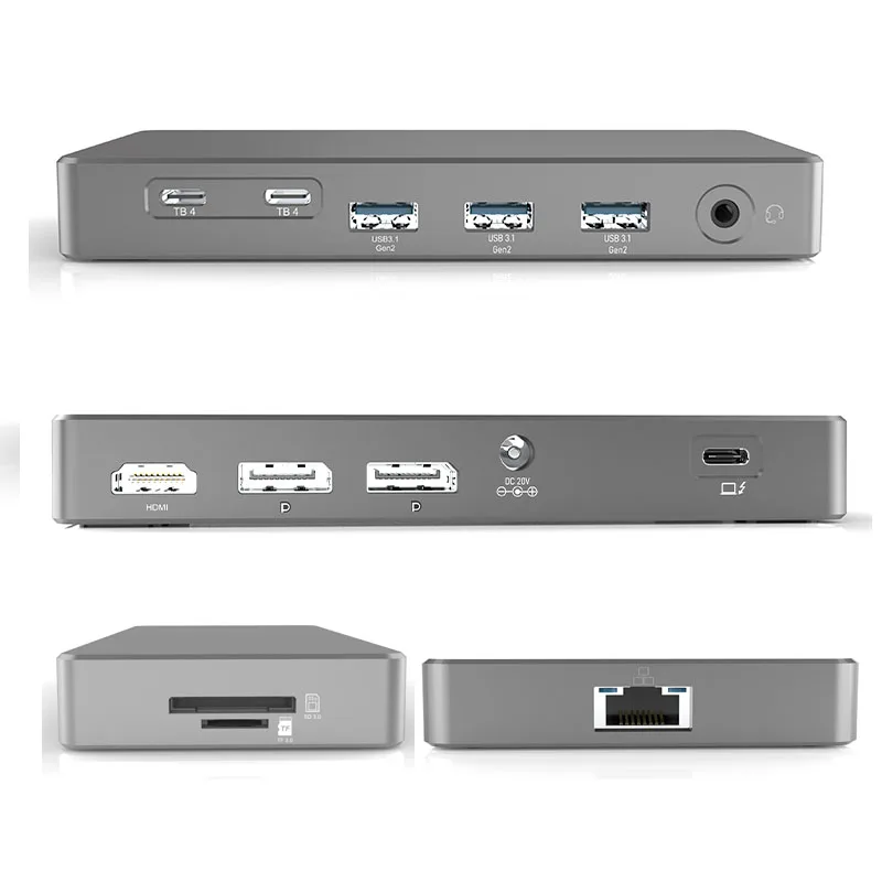 Thunderbolt 4 Docking Station With Pd 85w 40g Date Hdtv 4k@60hz Dual Dp ...