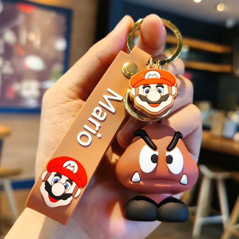 Cartoon 3D PVC Anime Super Marios Bros Keychains