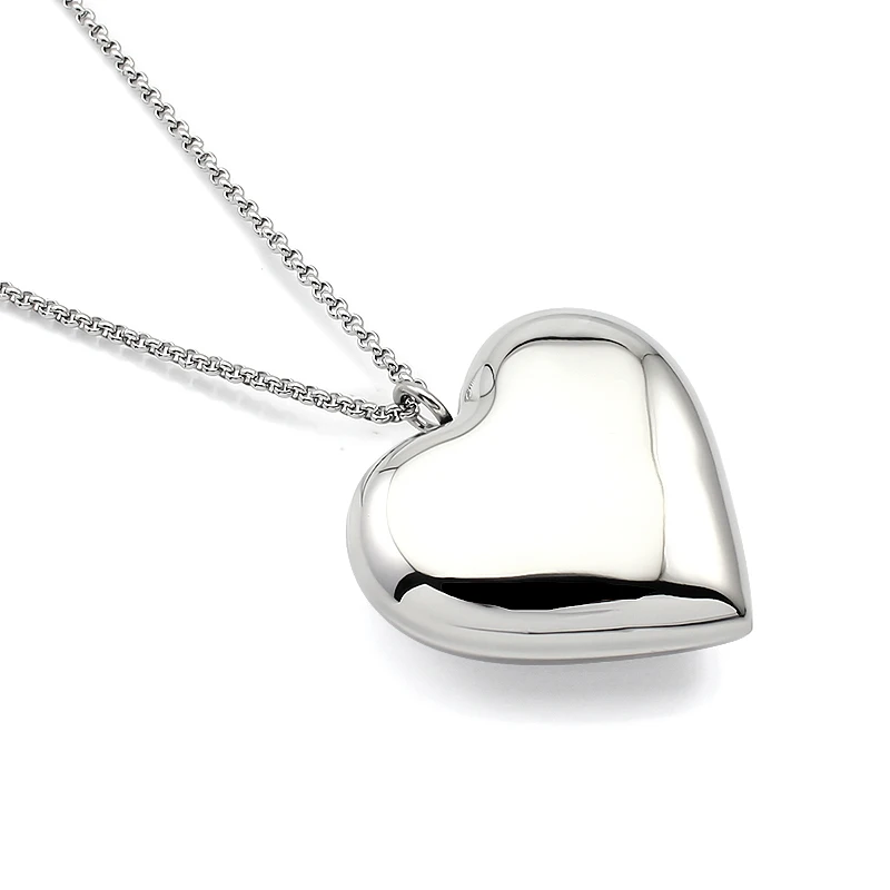 Stainless Steel Heart Pendant Necklace - Romantic Gift