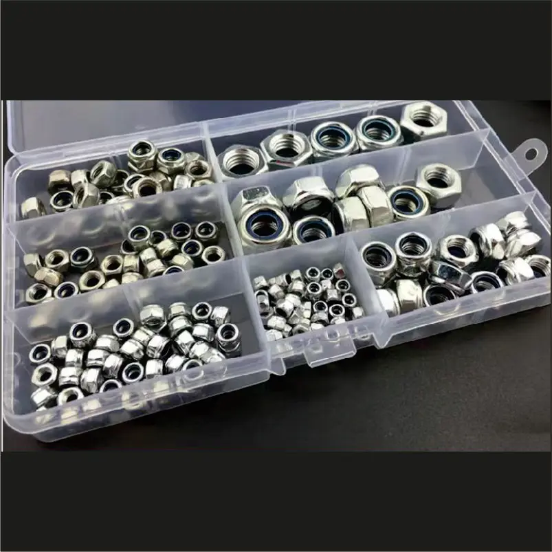 Metric Hex Lock Nuts Nylon Insert Nut Assortment Kit For Wheels Black - Buy Din985 Hexagon Zinc ...