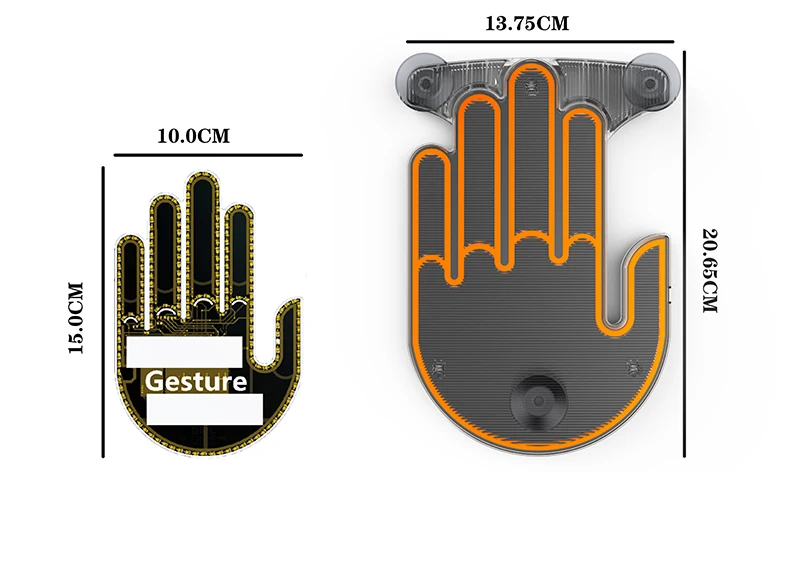 Factory Car Decoration Middle Finger Led Light Universal Car Window Car ...