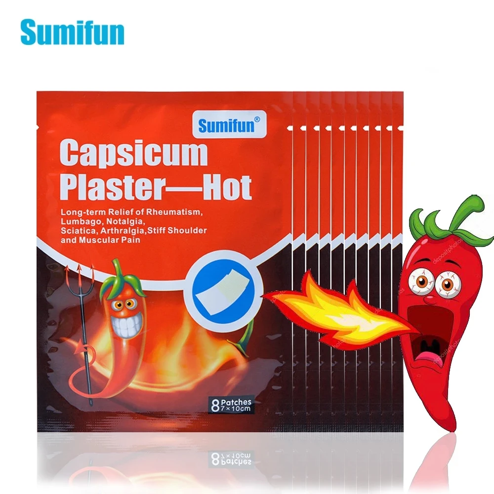 Sunifun Hot Pepper Capsicum Plaster Pain Relief Plaster Back Neck Shoulder Chinese Herbal ...