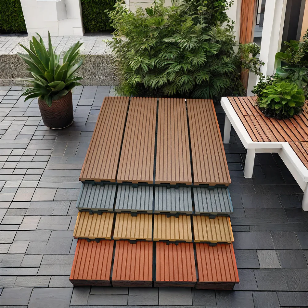Modern 3D Interlock DIY Decking Tiles Antiseptic Wood Plastic Composite ...