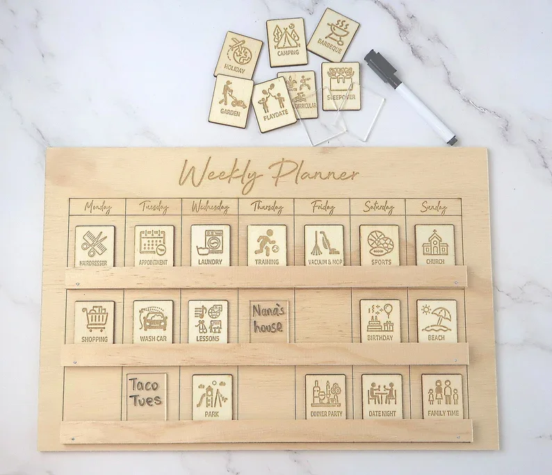 Personalized Wooden Routine Motivation Board - Montessori
