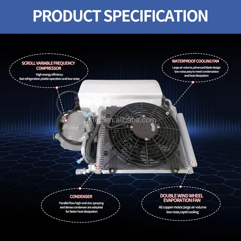 Truck Battery Apu 12v 24v Dc Rooftop air Conditioner Tractor Parking ...