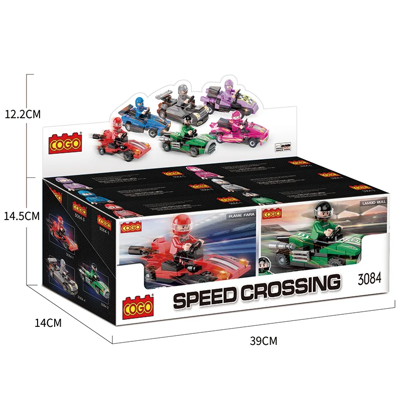 Cogo Toy Stacking Block Set Pull Back Car Building Model Plastic Bricks ...