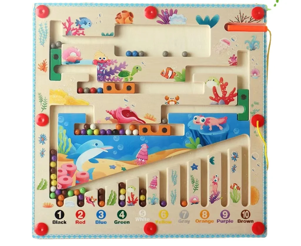 Wholesale Magnetic Color Number Maze Montessori Educational Color ...