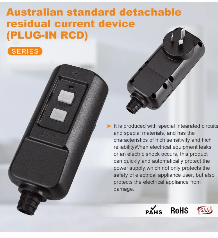 AU Standard Detachable 10amp 15amp RCD Power Cord for Solar Water ...