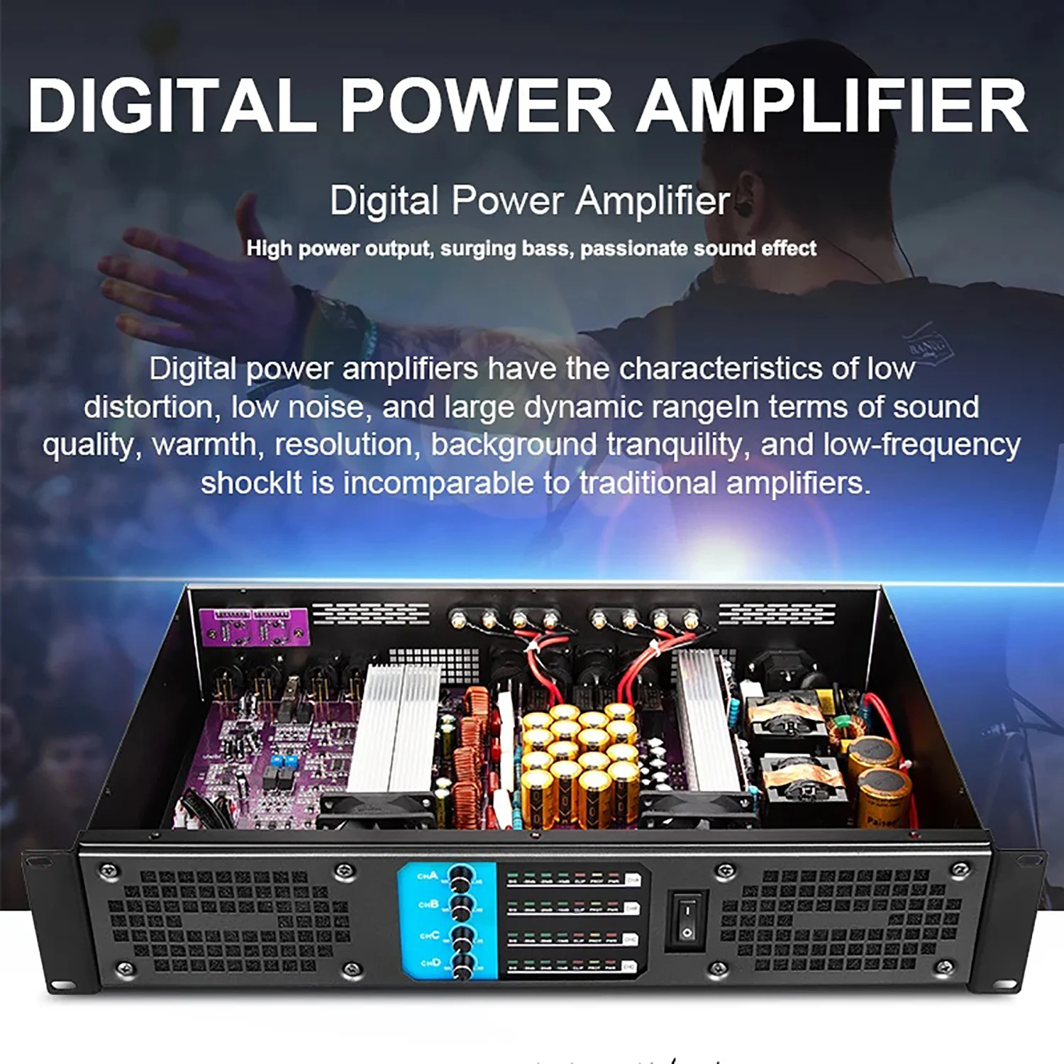 Powerful 600W Amplifier - Ideal for KTV, Church, and Clubs