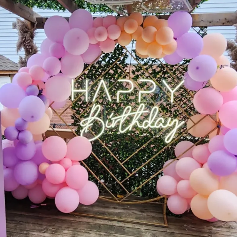 Happy Birthday Backdrop - Custom LED Neon Sign for Party