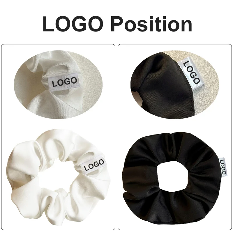 Small Moq Custom Printed Satin Wholesale Girls Women Elastic Scrunchy ...