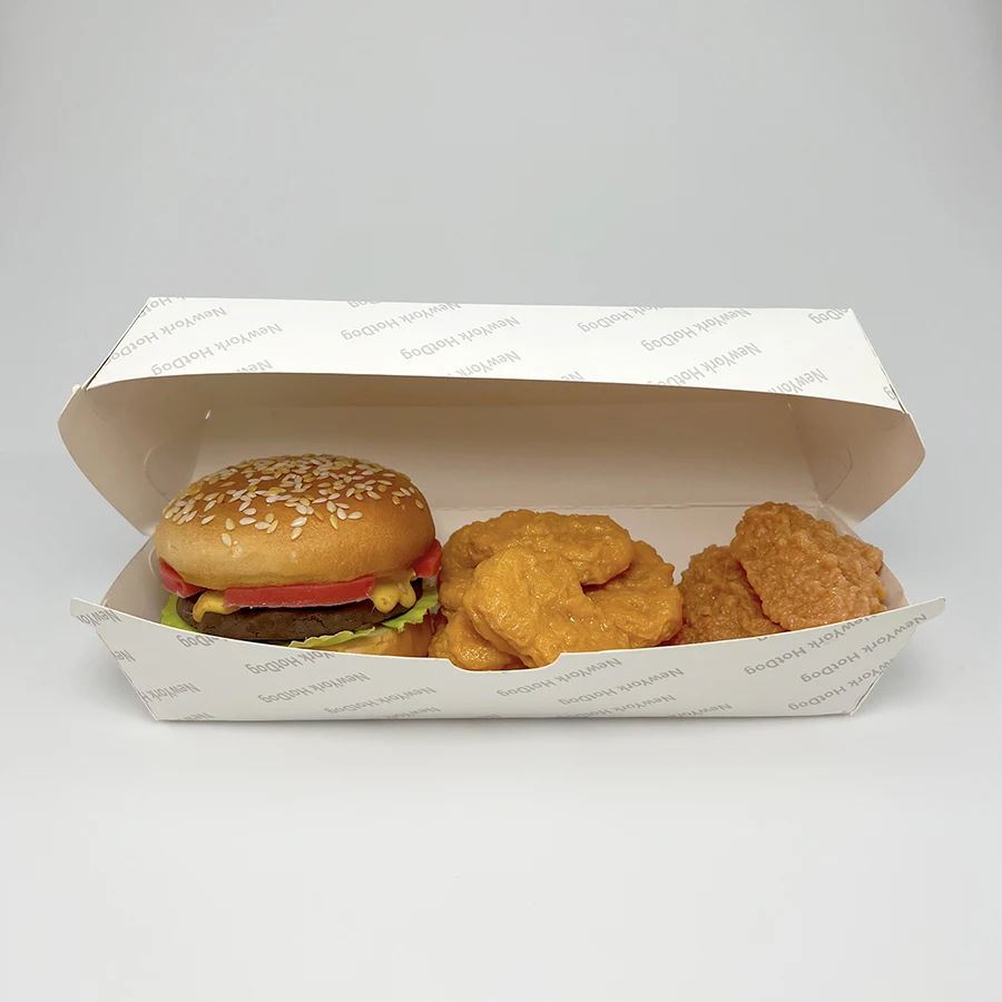 Wholesale Custom Rectangle Packaging Carton Hot Dog Boxes Kraft Burger ...