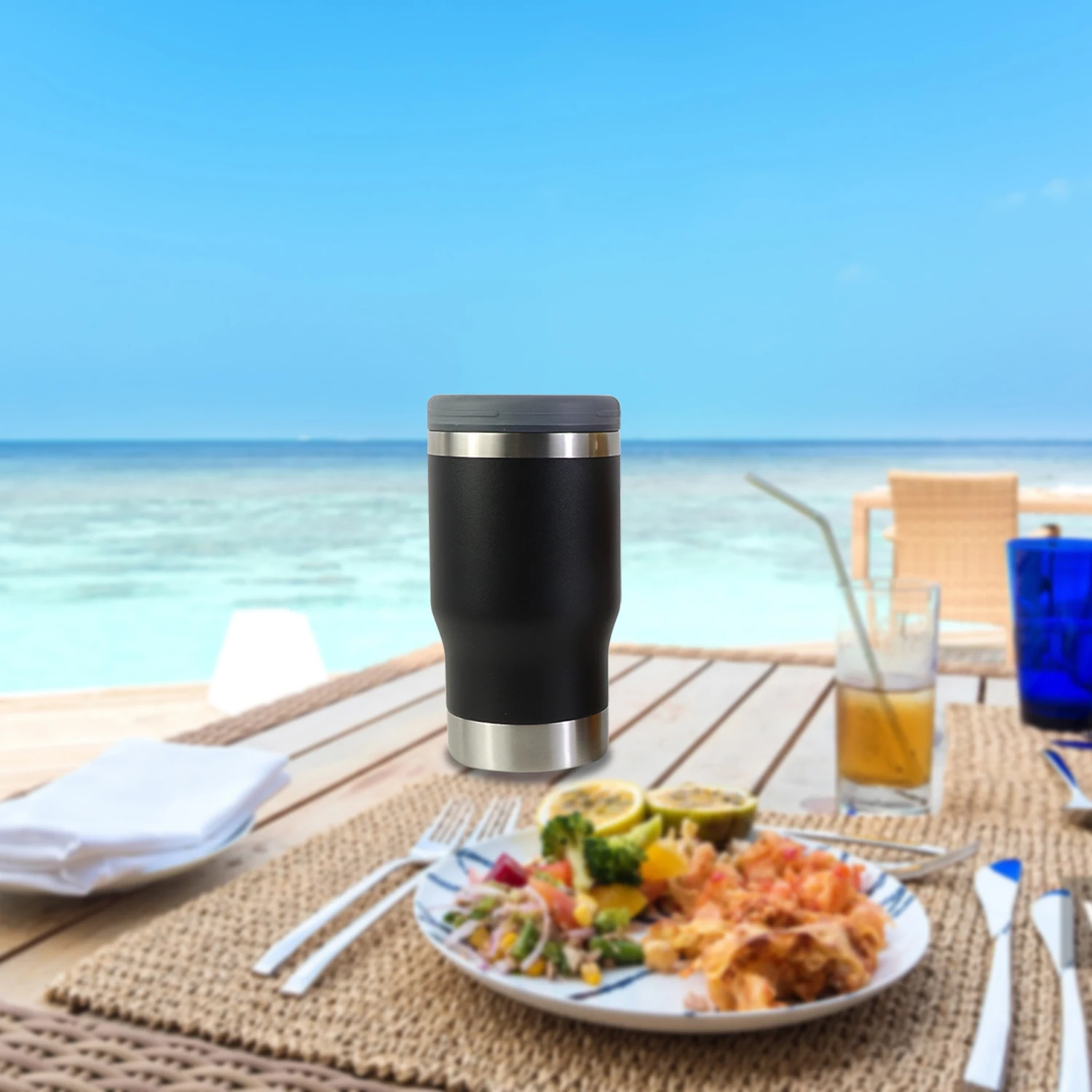 12oz Insulated Beer Can Holder Vacuum Stainless Steel 355ml Slim Drink ...