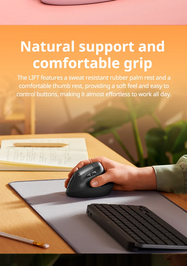 Logitech Lift Ergonomic Mouse - Dual Model Wireless Gaming