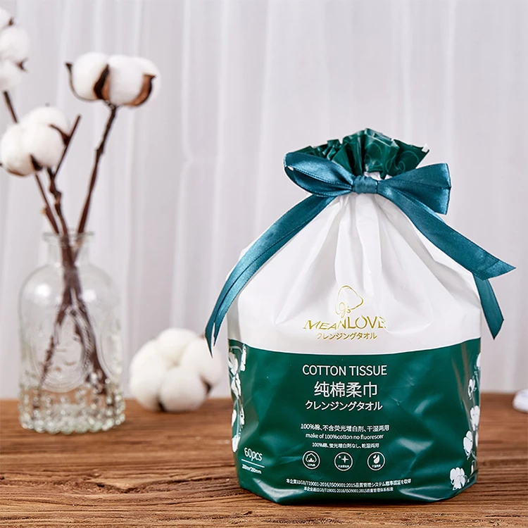 Custom Tissue Facial Disposable 80pcs Cotton Tissue 100% Pure Cotton ...