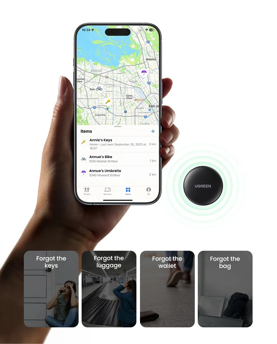 UGREEN Bluetooth GPS Tracker Smart Tag for Earbuds & Luggage ...
