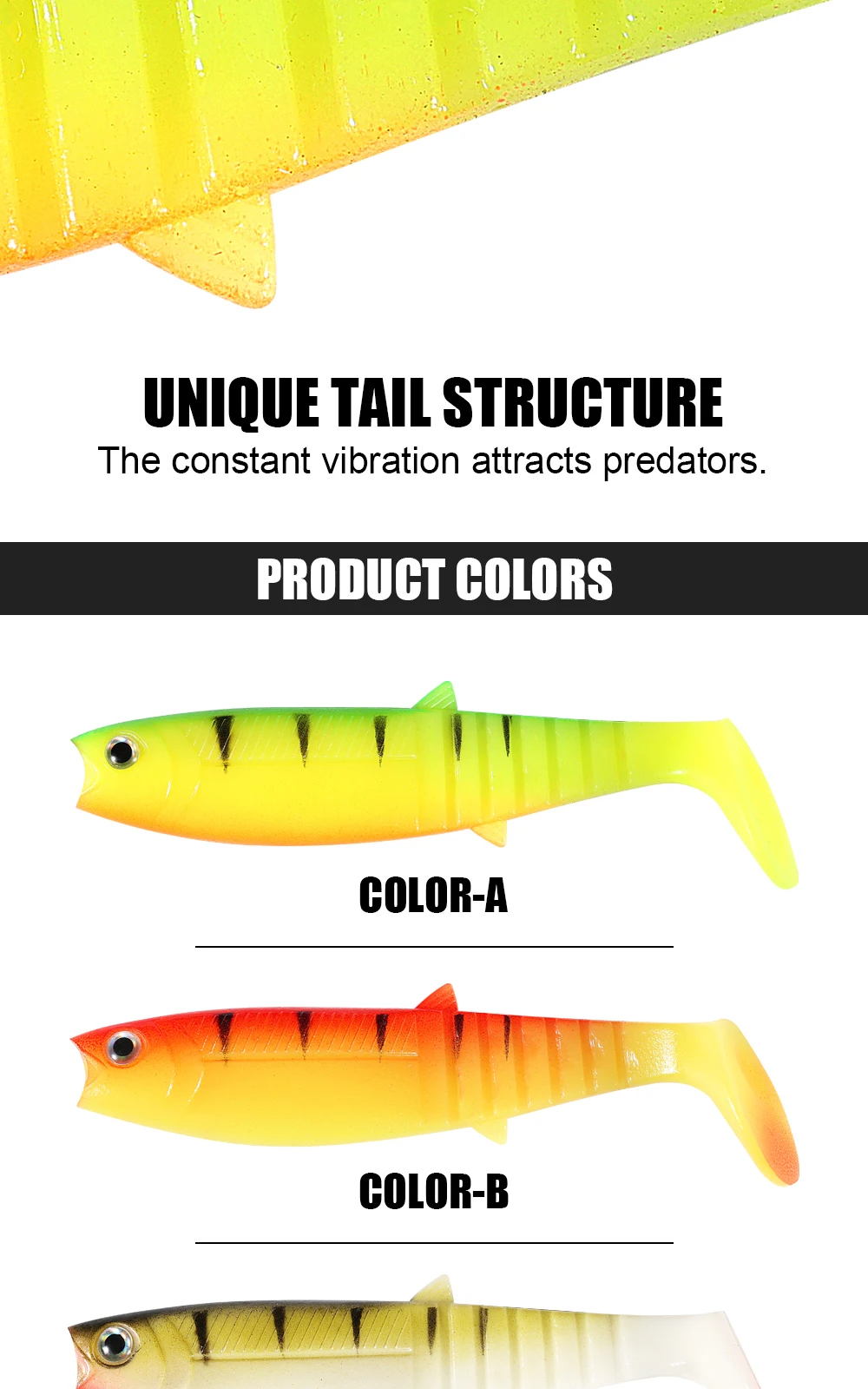 Spinpoler Artificial Fishing Lure Rubber Fish Fishing Lure Shad Soft ...