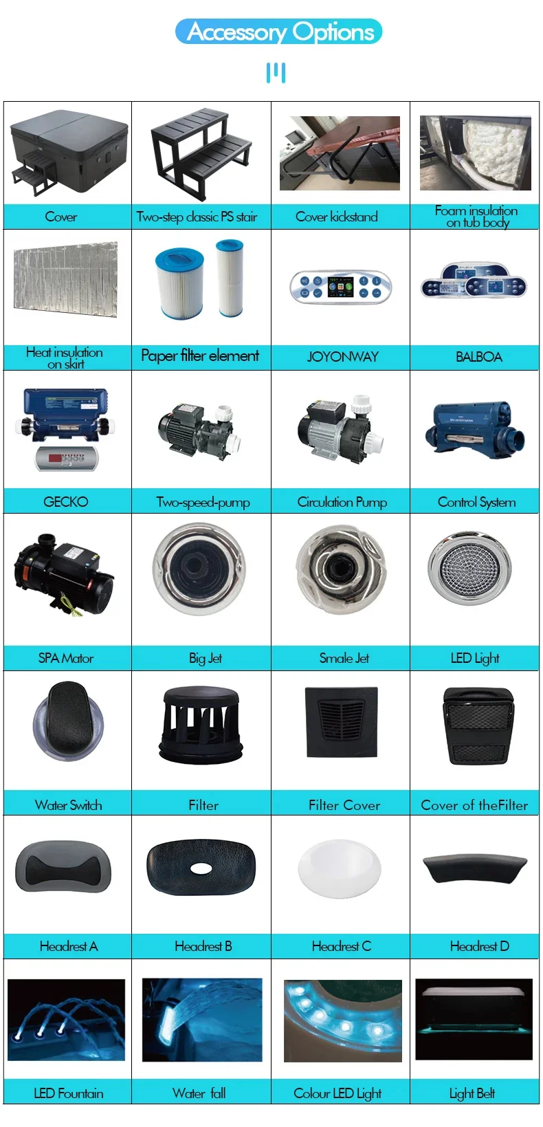 Acrylic Outdoor Swim Spa Pool - Hydro Jet Massage & LED