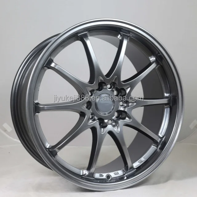 Jy Bright Black Rays Ce28 Aluminum Alloy Wheels, 18 Inches