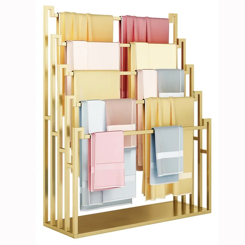 Boutique Fabric Store Shelving - Elegant Scarf Display Rack