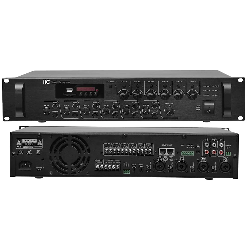 Best Sound 6 Channel Zones Mixer Amplifier 500 Watts