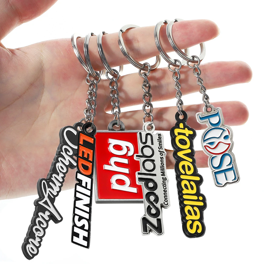 Promotional Business Gift 2D 3D Metal Keychains Key Chains Custom Logo ...