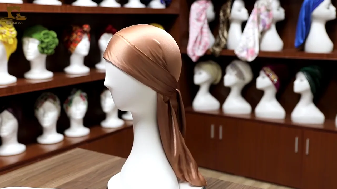 16 Color Wholesale Custom Silk Durag Men Women Long Tail Muslim Plain ...
