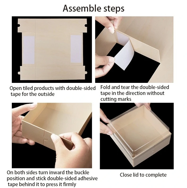 Pastry Box Single Use Food Packaging Takeaway Lunch Box Food Safe Wood ...