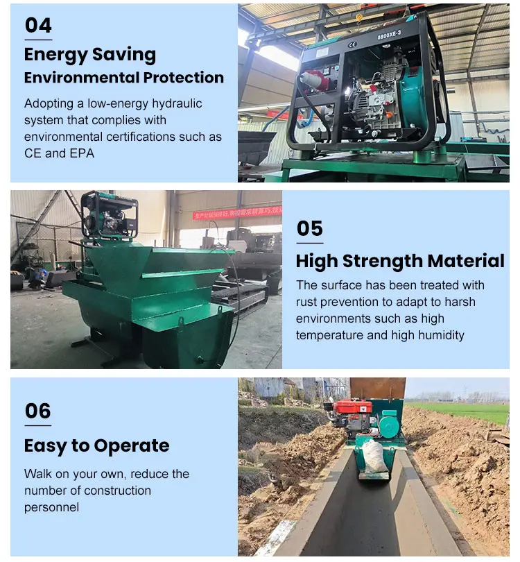 Water Concrete Rectangular Shaped Ditch Forming Machine Groove Drainage ...