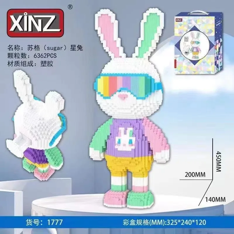 45cm Animal Graffiti Rabbit Micro Particles Plastic Magic Mini Diamond ...