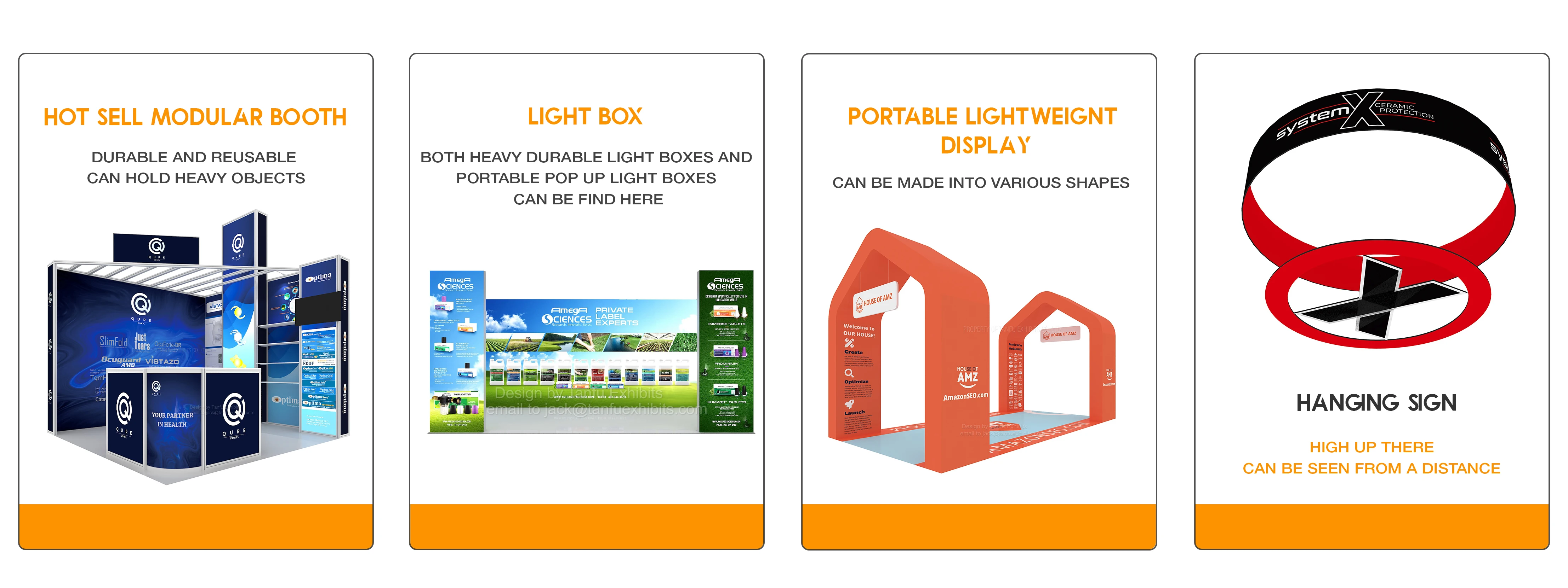 Double-deck Exhibition Booth Stands with Hanging Banner Aluminum Frame ...