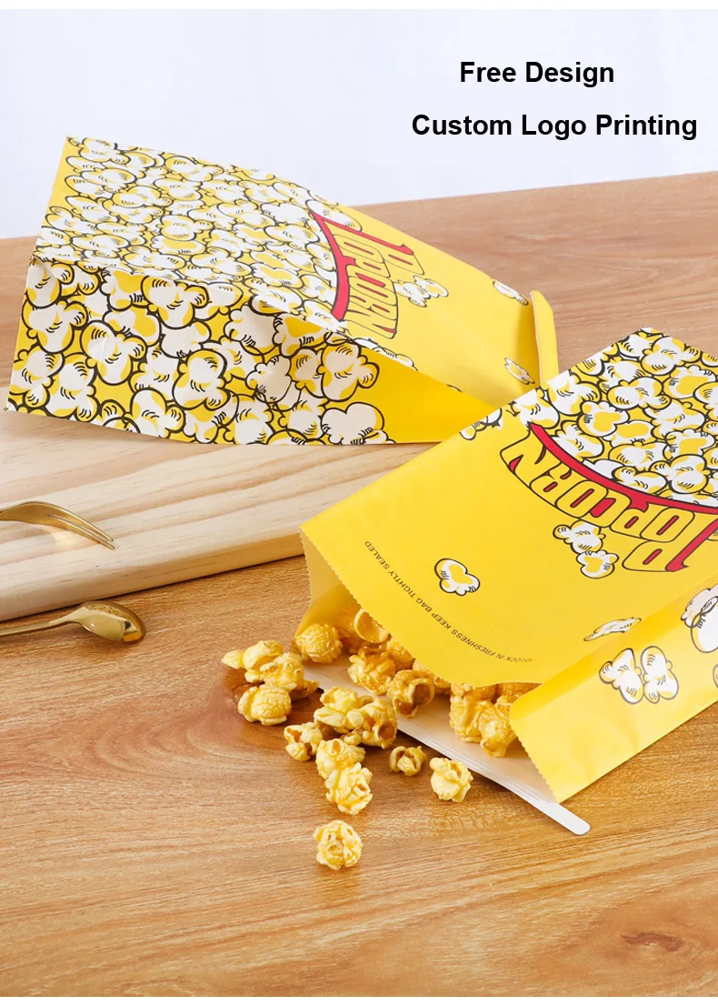 Food Grade Popcorn Packaging Custom Your Logo Print Biodegradable Paper ...