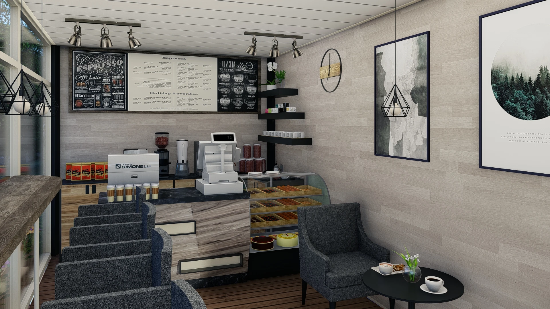 Modular House Cafe Shop - Prefabricated Flat Pack Container