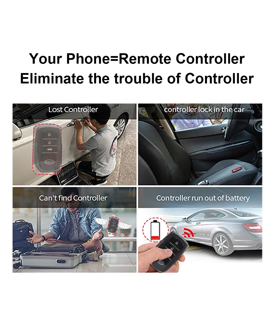 Car Alarm System Push Button Start Keyless Entry SmartPhone Remote ...
