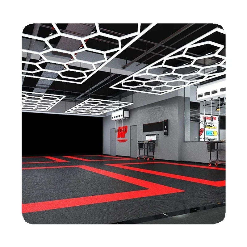 New Car Showroom Auto Workshop Design Hexagonal Ceiling Light Detailing ...